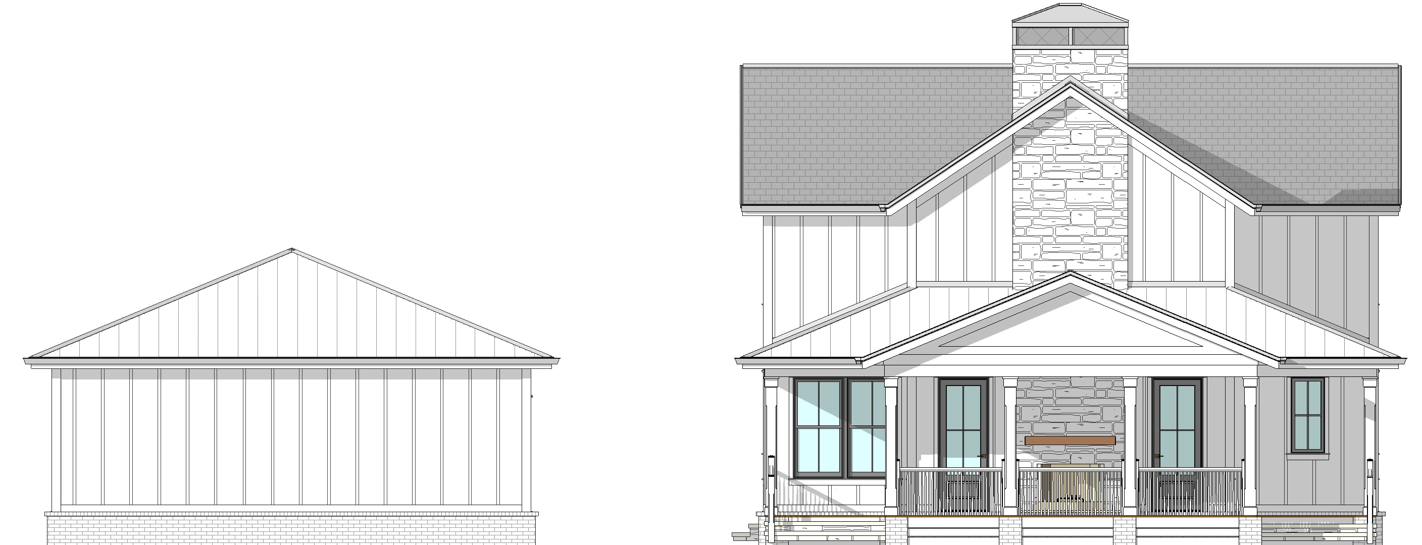 Cross Gable House Plan Foursquare 76 With One Bedroom Cross Gable Roof